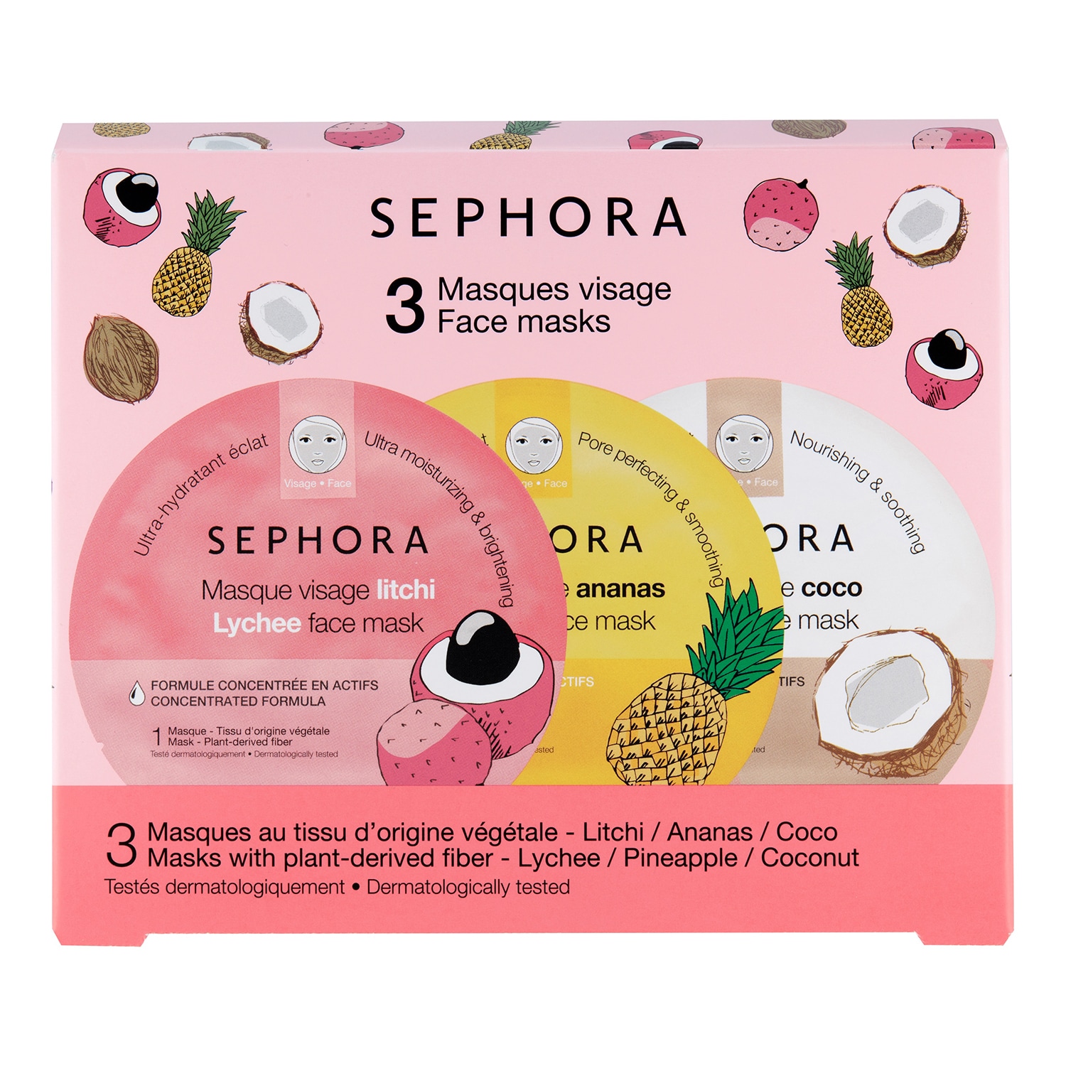 Kit de 3 masques visage - Masques tissu d'origine végétale de SEPHORA ... Kit de 3 masques visage - Masques tissu d'origine végétale de SEPHORA ...