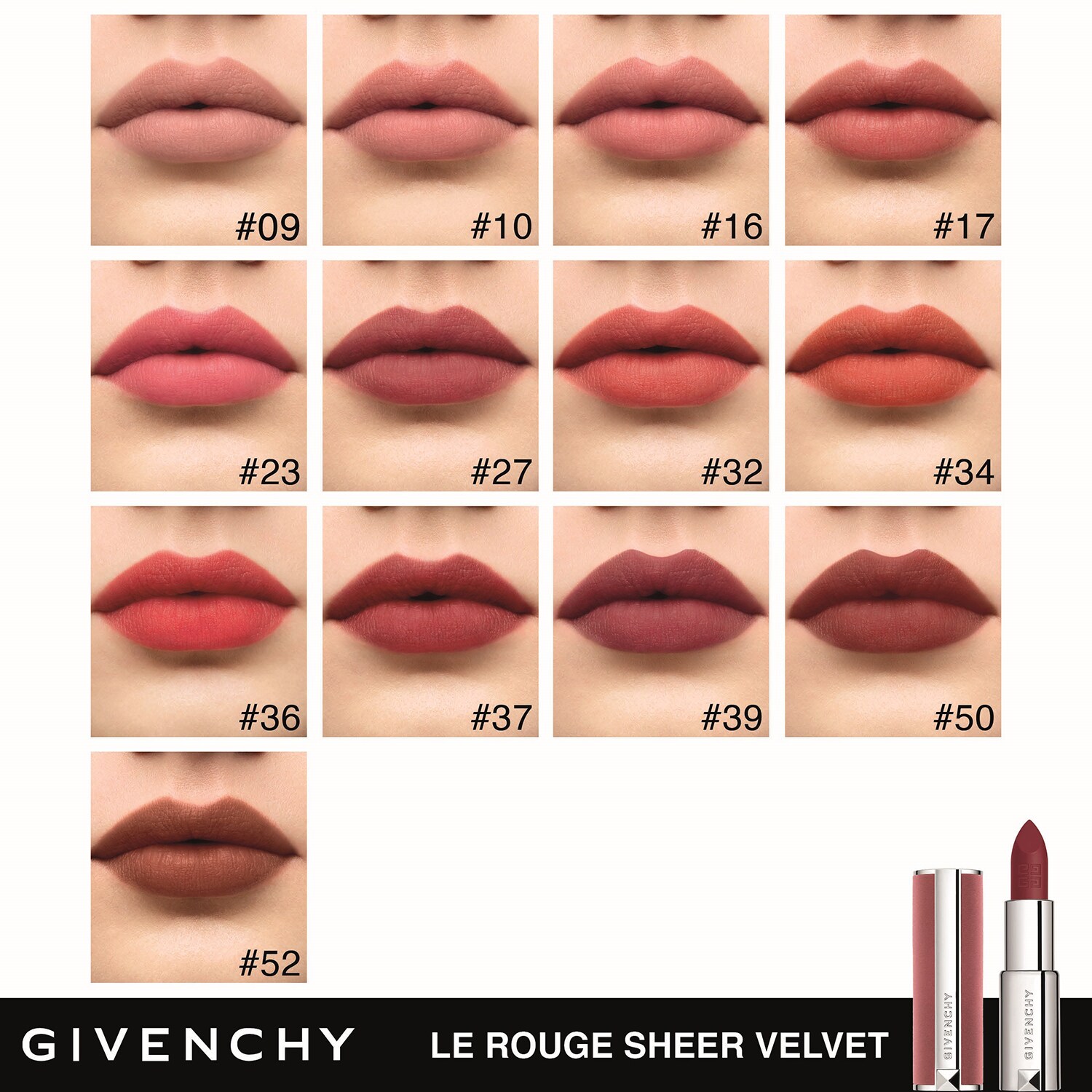 Le Rouge Sheer Velvet - Rouge à Lèvres Mat Effet Floutant de GIVENCHY ≡ ...